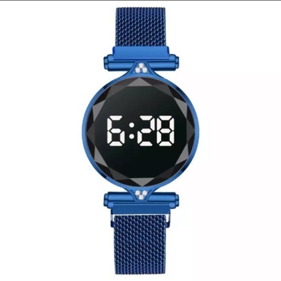 Accessories | Luxury Womens Watch Blue Steel Led Digital Watch | Poshmark